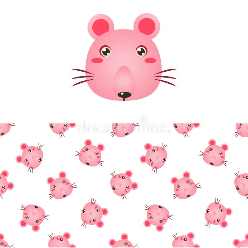 Mouse Head Icon and Pattern Stock Vector - Illustration of comic, icon ...
