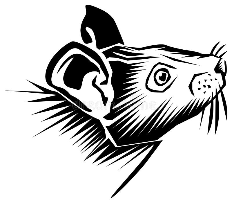 Rat or Mouse Head Vector Animal Illustration for T-shirt. Stock Vector ...