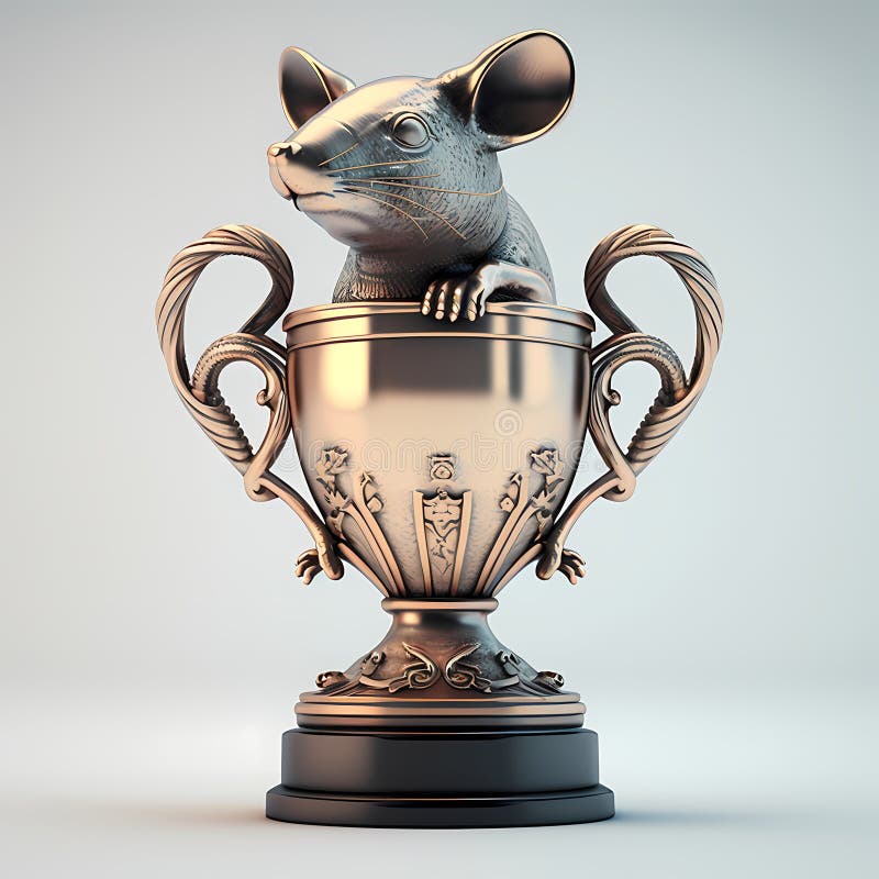 Mouse Head Trophy. Generative AI Stock Illustration - Illustration of ...