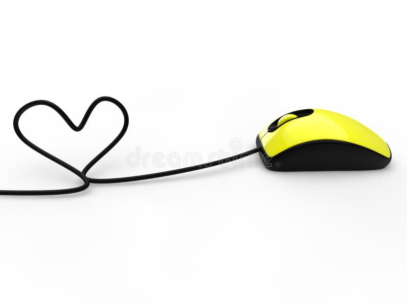 Mouse with heart stock illustration. Illustration of electronic - 27721514