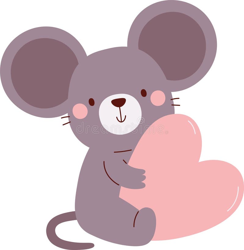 Mouse Holding Heart stock vector. Illustration of love - 296511411