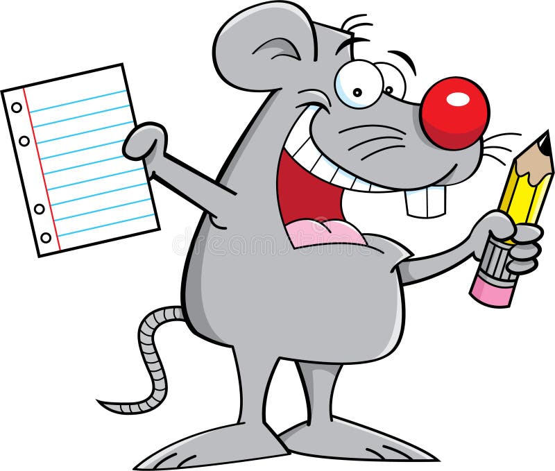 Mouse Pencil and Notebook stock illustration. Illustration of cartoon ...