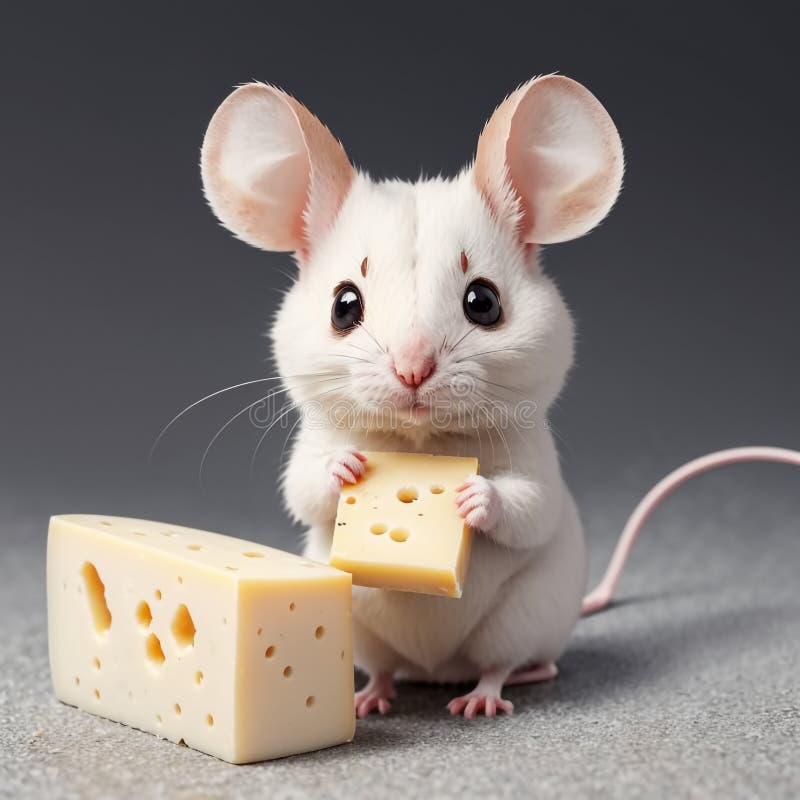 Mouse Holding Piece of Cheese. Generative AI Stock Photo - Image of ...
