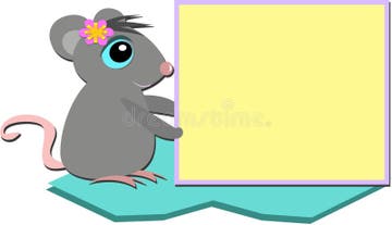 Mouse Holding a Sign stock vector. Illustration of cartoon - 21356520