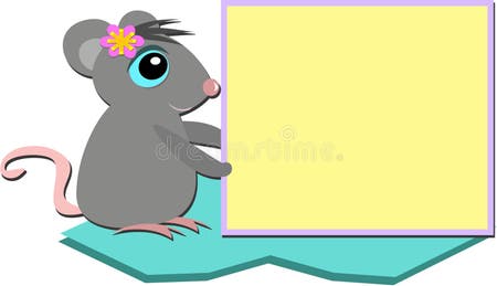 Mouse Holding a Sign stock vector. Illustration of cartoon - 21356520