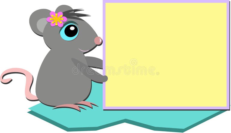Mouse Holding a Sign stock vector. Illustration of cartoon - 21356520