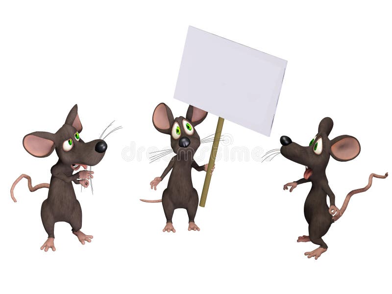 Cute Mouse Cartoon Holding Blank Sign Stock Illustration - Illustration ...
