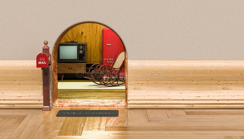 Mouse home, 3D rendering stock illustration. Illustration of rodent ...