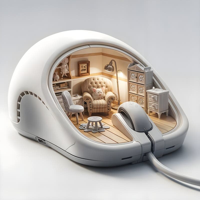 Mouse House Inside a Computer Mouse 8000x8000px Stock Image - Image of ...