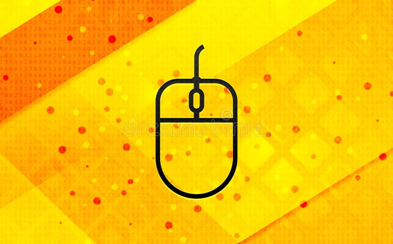 Mouse Icon Abstract Digital Banner Yellow Background Stock Illustration ...