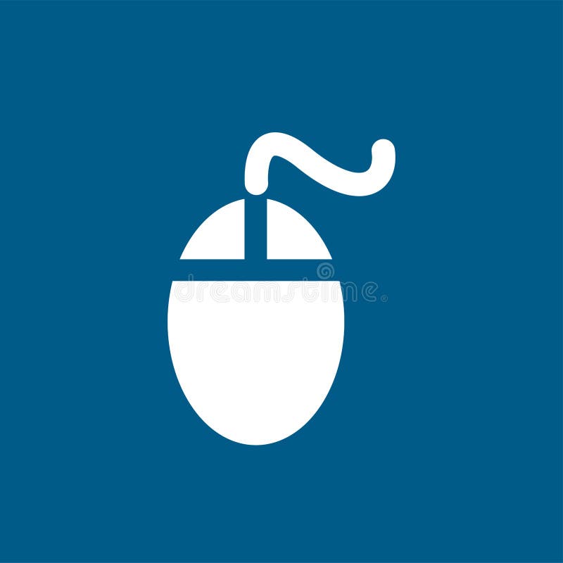 Mouse Icon on Blue Background. Blue Flat Style Vector Illustration ...