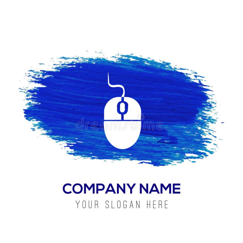 Mouse Icon - Blue Watercolor Background Stock Vector - Illustration of ...