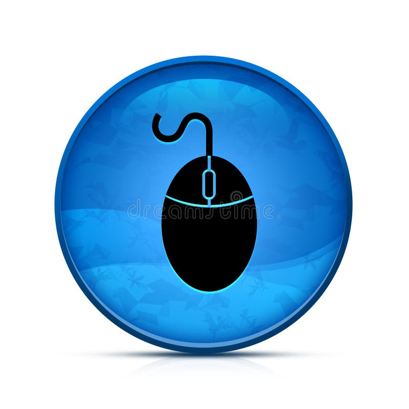 Mouse Icon on Classy Splash Blue Round Button Illustration Stock ...