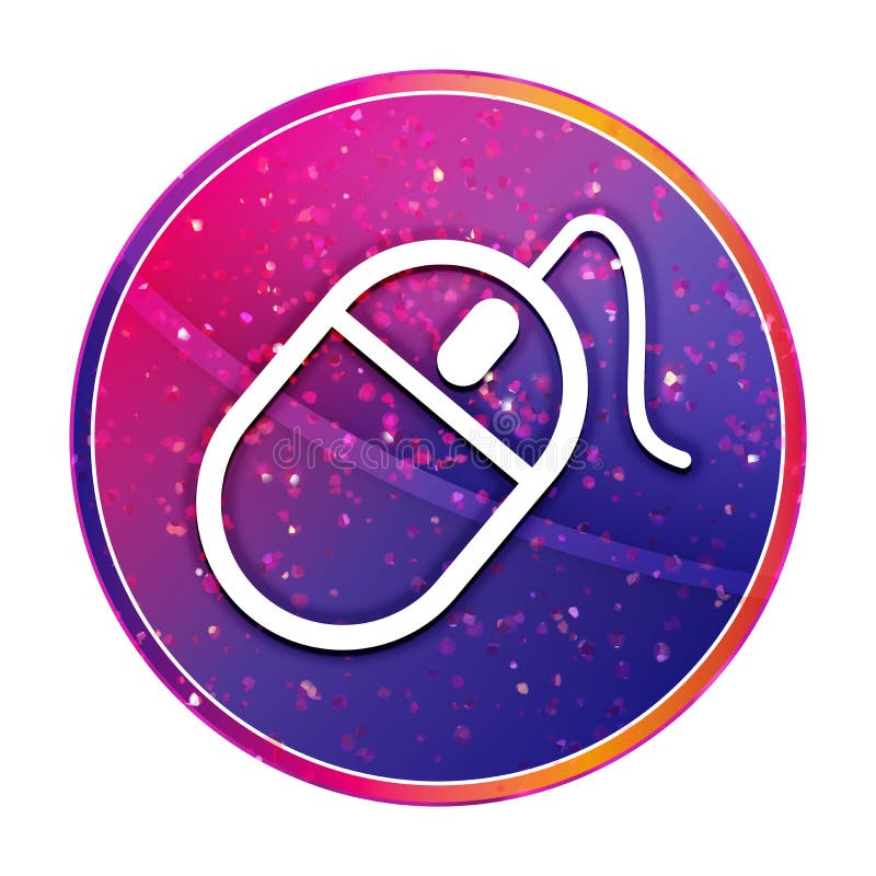 Mouse Icon Creative Trendy Colorful Round Button Illustration Stock ...