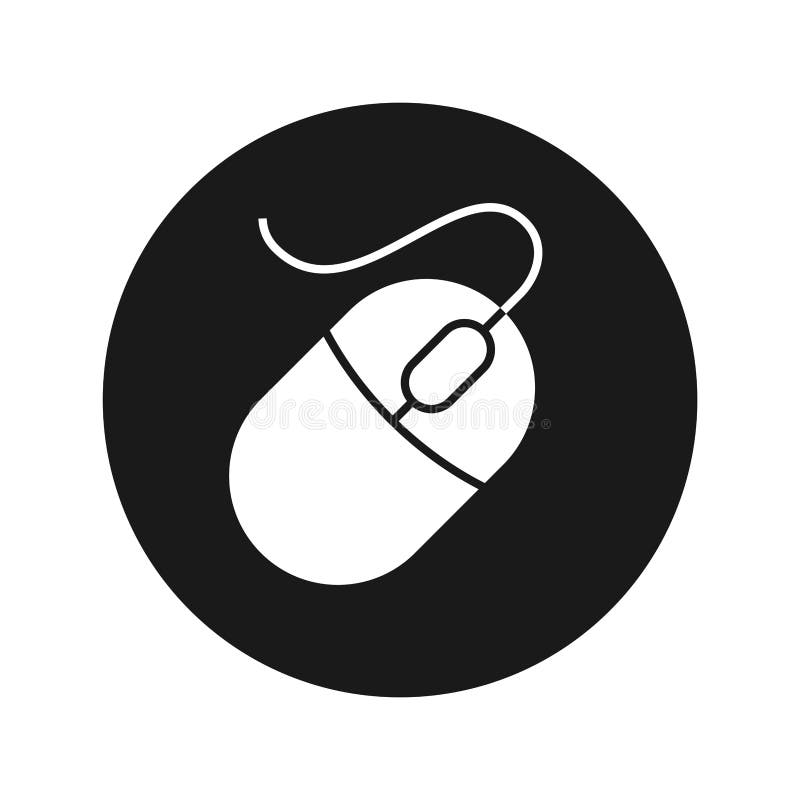 Mouse Icon Flat Black Round Button Vector Illustration Stock Vector ...