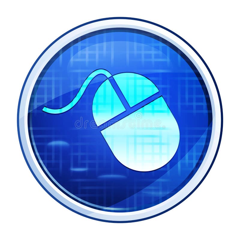 Mouse Icon Futuristic Blue Round Button Vector Illustration Stock ...