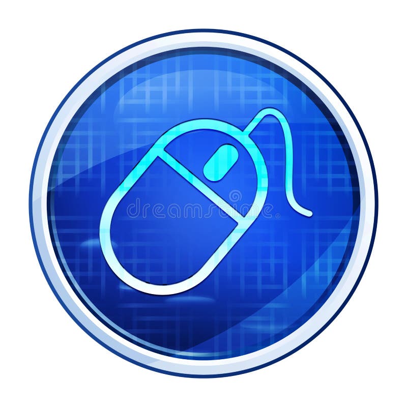 Mouse Icon Futuristic Blue Round Button Vector Illustration Stock ...