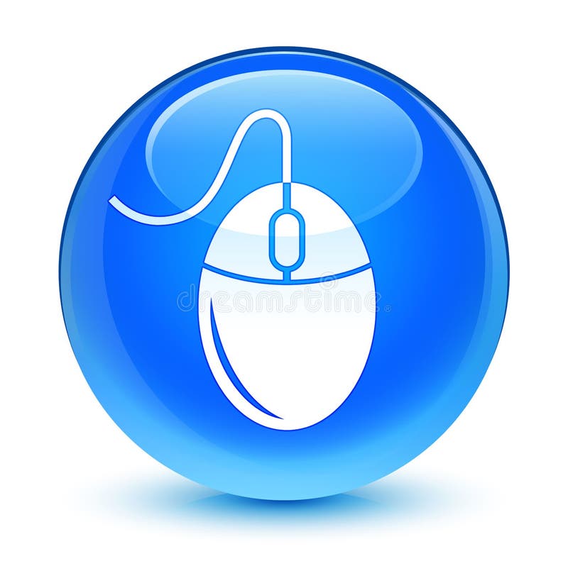 Mouse Icon Glassy Cyan Blue Round Button Stock Illustration ...
