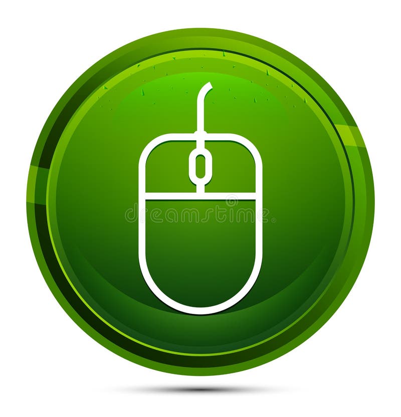 Mouse Icon Glassy Green Round Button Illustration Stock Vector ...