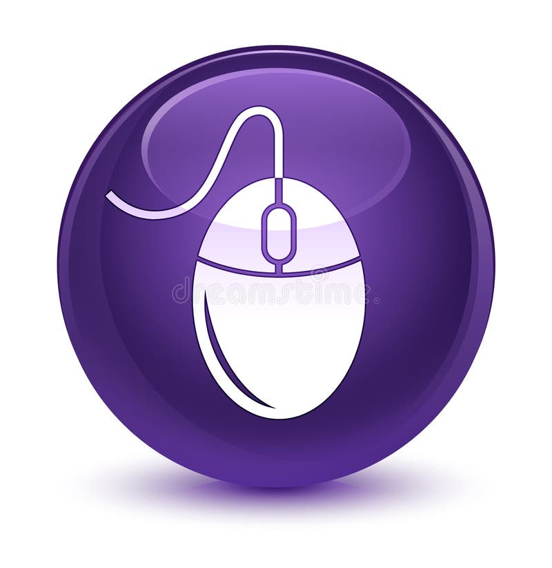 Mouse Icon Glassy Purple Round Button Stock Illustration - Illustration ...