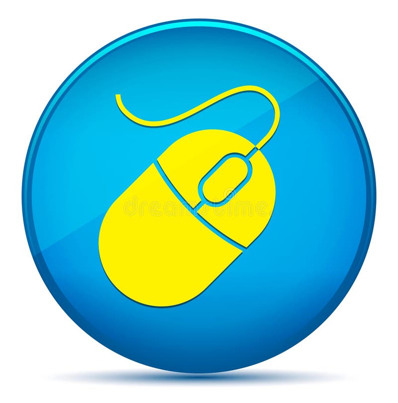Mouse Icon Modern Flat Cyan Blue Round Button Stock Illustration ...