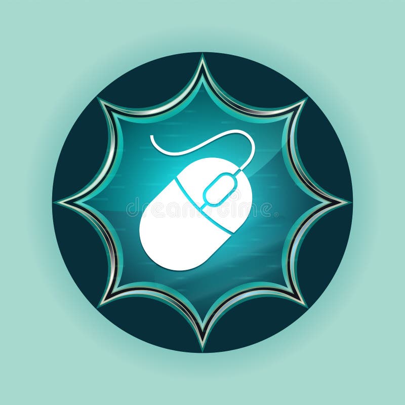 Mouse Icon Magical Glassy Sunburst Blue Button Sky Blue Background ...
