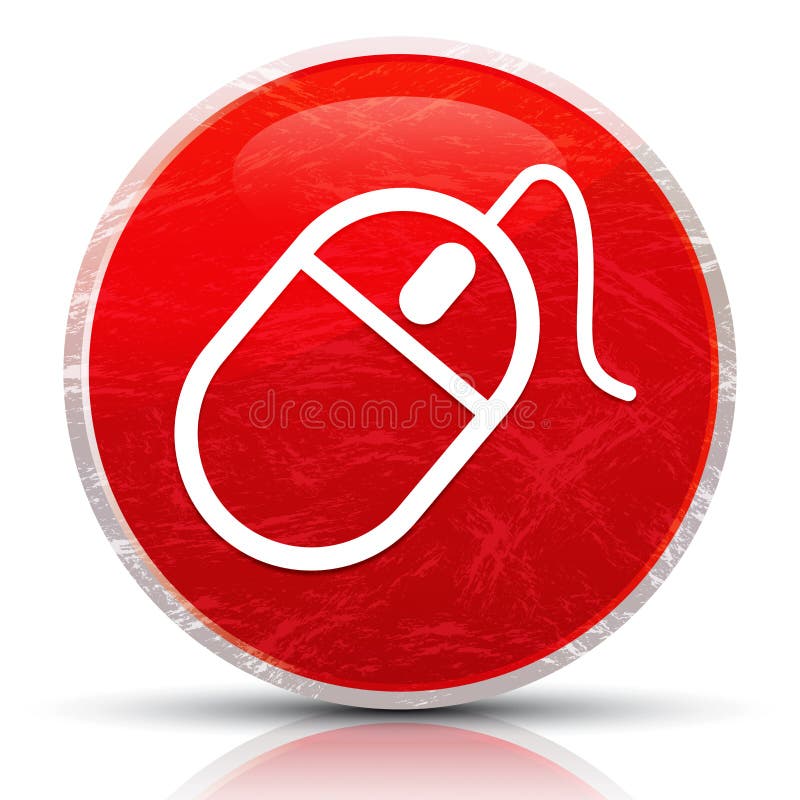 Mouse Icon Metallic Grunge Abstract Red Round Button Illustration Stock ...