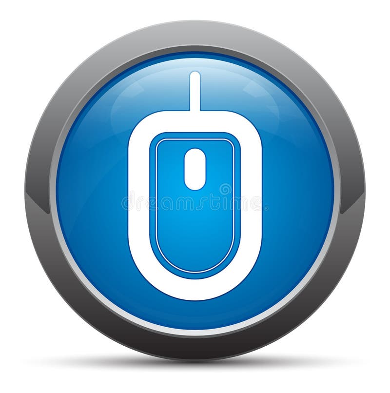 Mouse Icon Premium Blue Round Button Vector Illustration Stock Vector ...