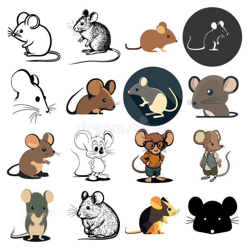 Mouse Icon, Rat, Mice Thin Line Symbols for Web and Mobile Phone Stock ...
