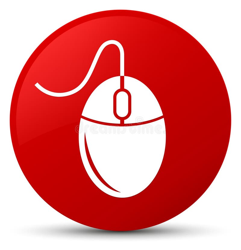 Mouse Icon Red Round Button Stock Illustration - Illustration of button ...