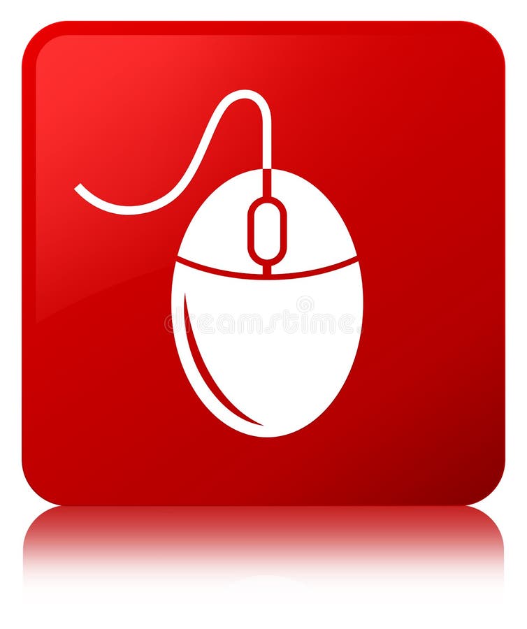 Mouse Icon Red Square Button Stock Illustration - Illustration of ...