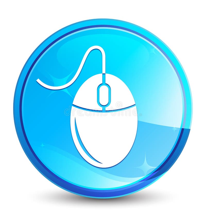 Mouse Icon Splash Natural Blue Round Button Stock Vector - Illustration ...