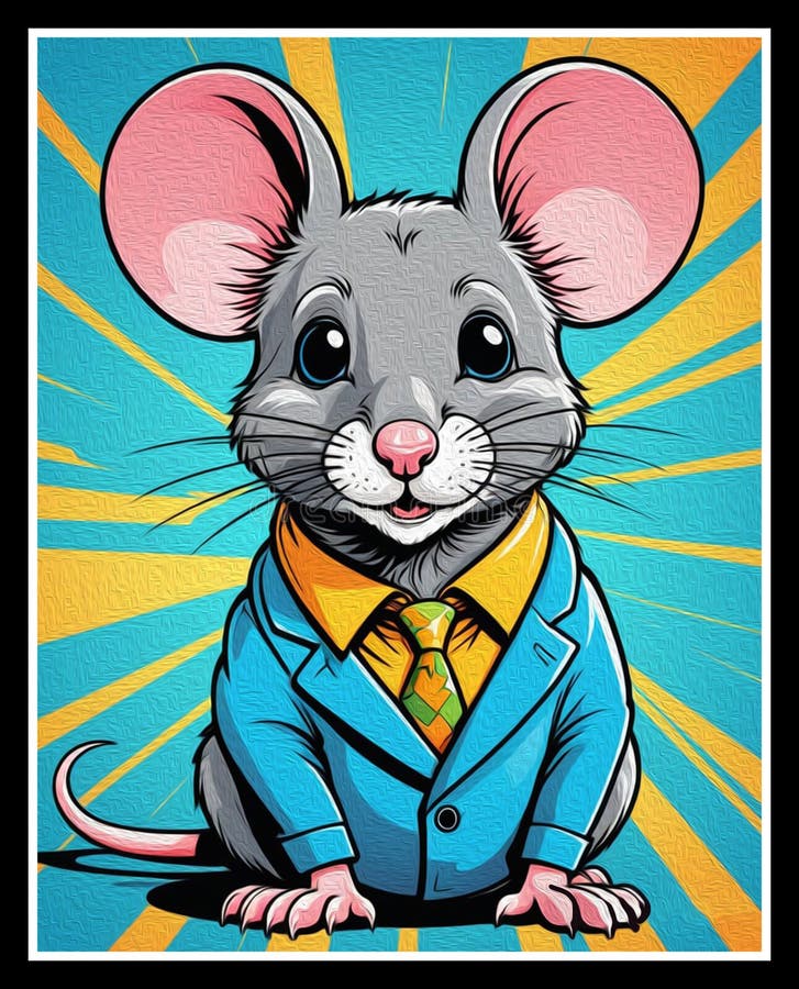 Mouse . Illustration with Oil Paint. Pattern for Printing on Wall ...