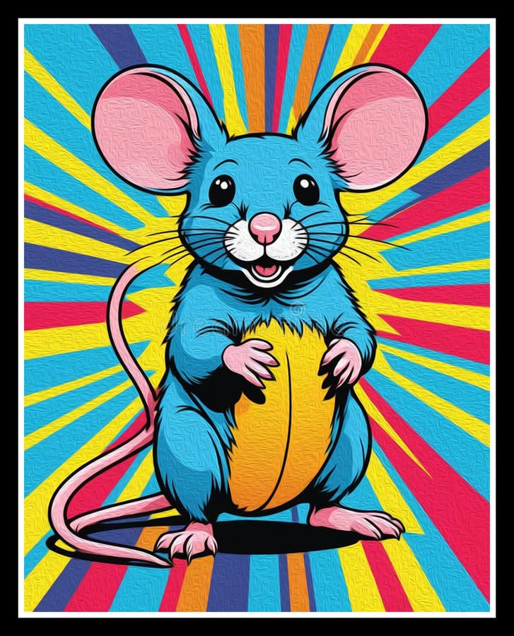 Mouse . Illustration with Oil Paint. Pattern for Printing on Wall ...