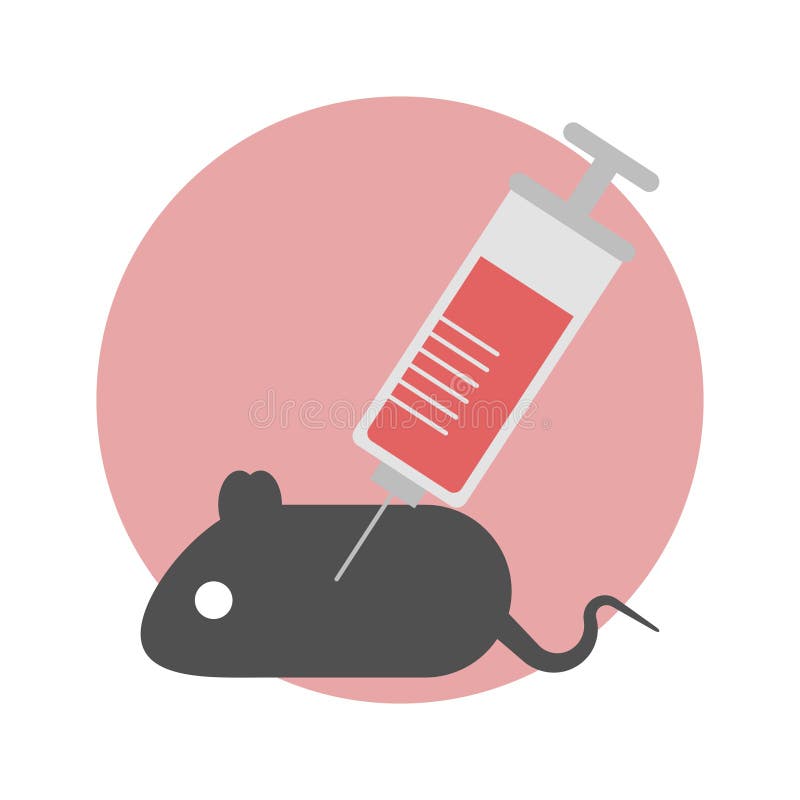 Mouse and Injection Illustration. Flat Style Illustration Stock ...