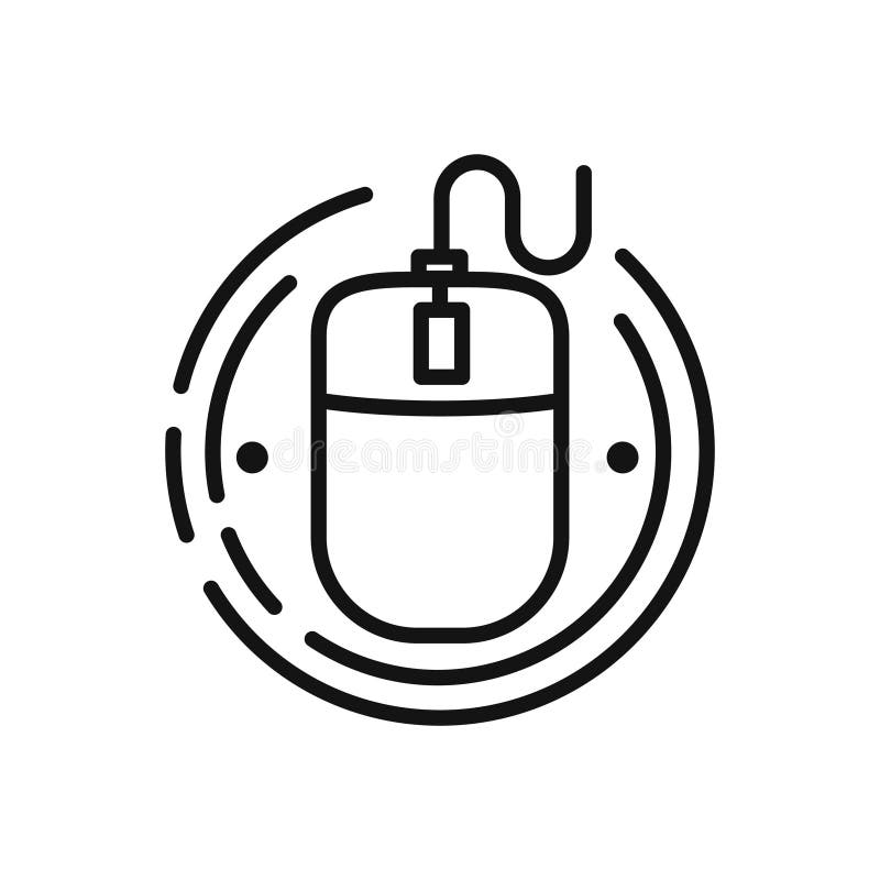 Mouse Interface Icon Black and White Illustration Stock Vector ...