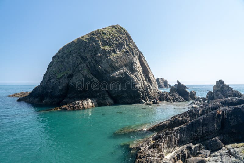 Rocky Shoreline of the Island of Lundy Off Devon Stock Photo - Image of ...