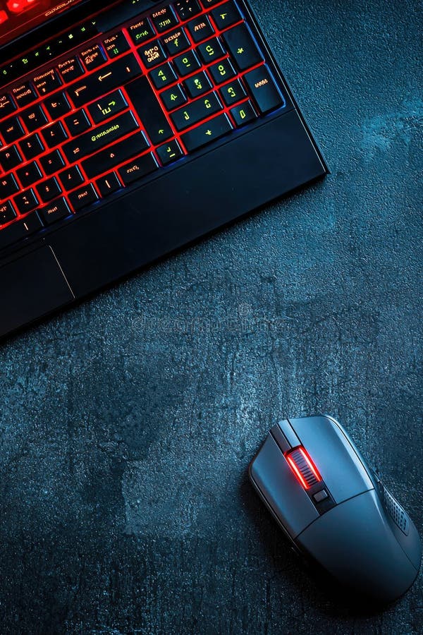 Mouse Keyboard Top View. Selective Focus Stock Image - Image of black ...