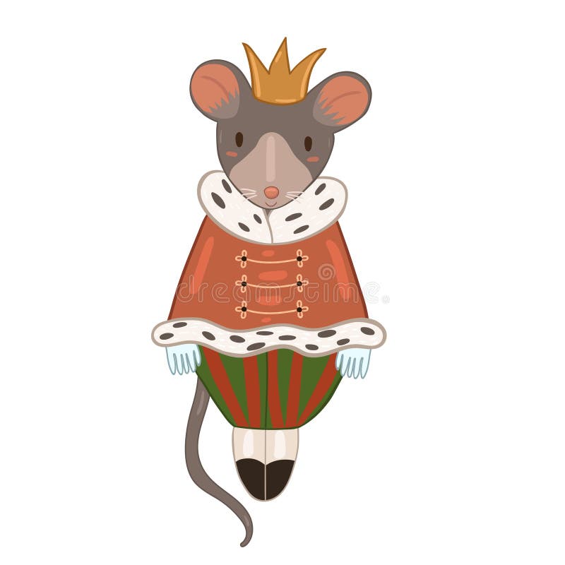 Mouse King Isolated on White Background. Vector Graphics Stock ...