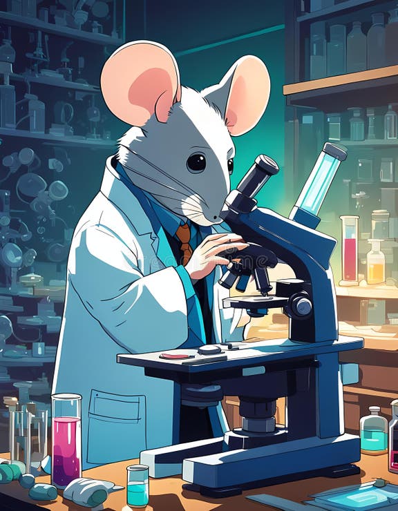 Mouse in Lab Using Microscope. Generative AI Stock Photo - Image of ...