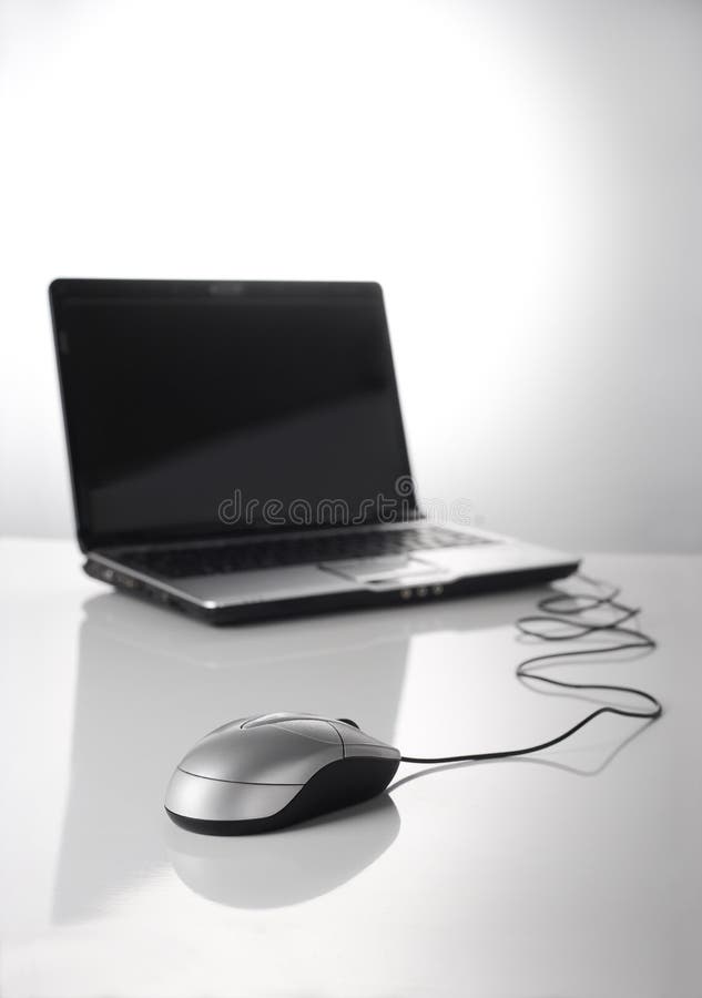 Mouse and laptop stock image. Image of business, communications - 13580101