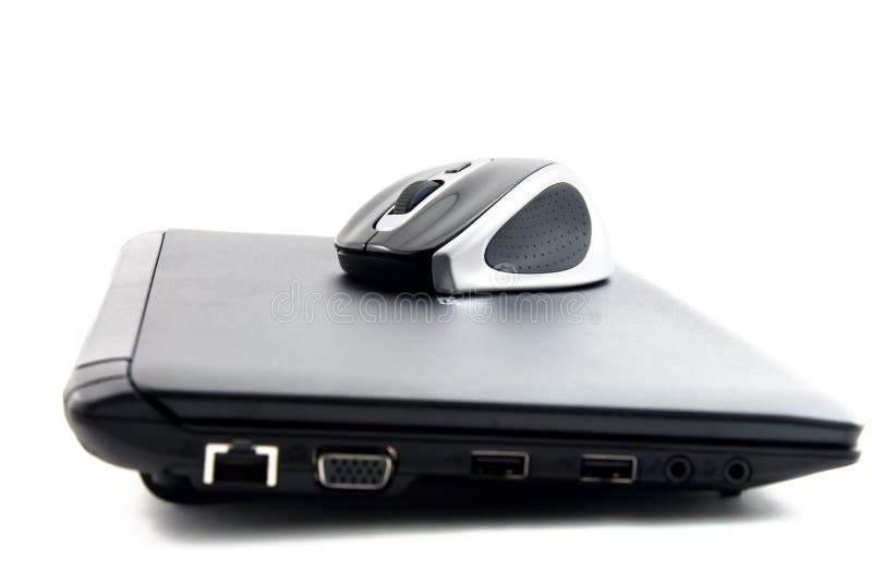 The mouse on the laptop stock photo. Image of peripheral - 18901846