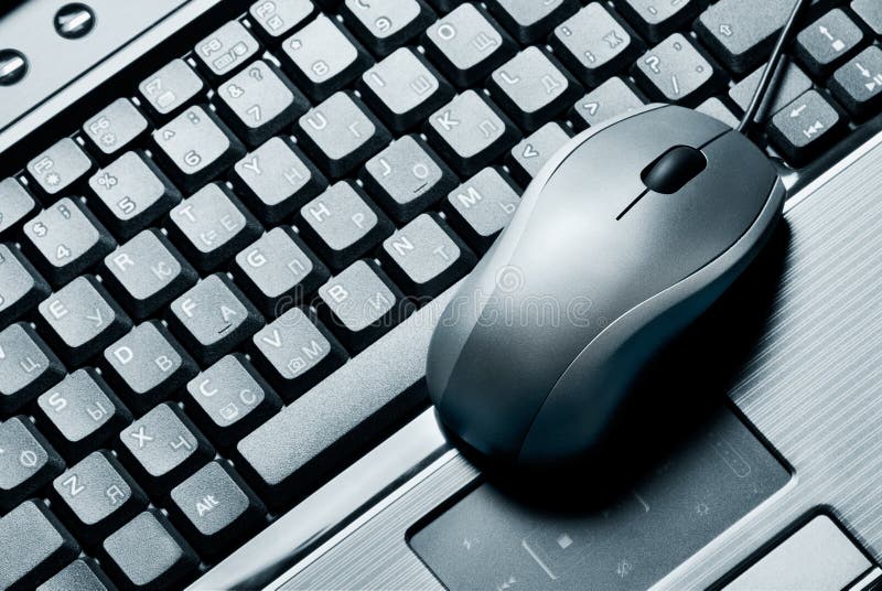 Mouse on the laptop stock photo. Image of technology, laptop - 8165674