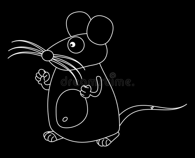 Mouse with Large Moustache in Rectangular Orange Panel on White ...