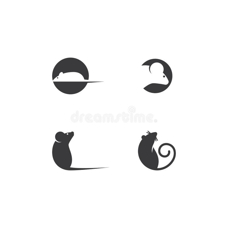 Mouse Logo Design Template. Animal Silhouette. Vector Drawing and ...