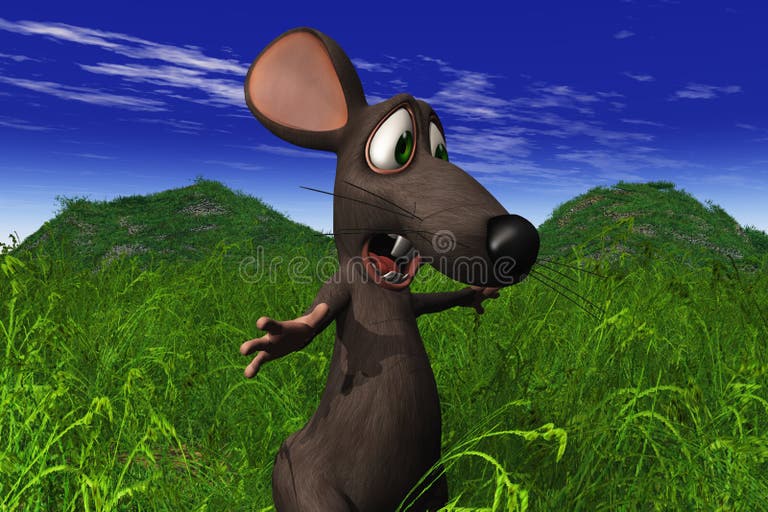 Mouse Looking Shocked in a Field Stock Illustration - Illustration of ...