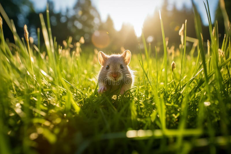 Big Toy Mouse in the Grass. Little Mouse in Colors. Toys Near the House ...