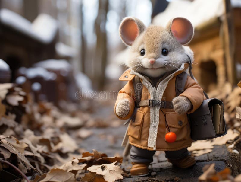 Mouse Mail Carrier Delivering Tiny Envelopes Stock Illustration ...