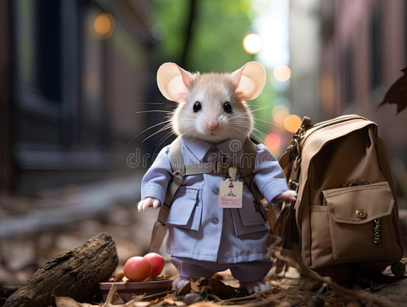 Mouse Mail Carrier Delivering Tiny Envelopes Stock Illustration ...