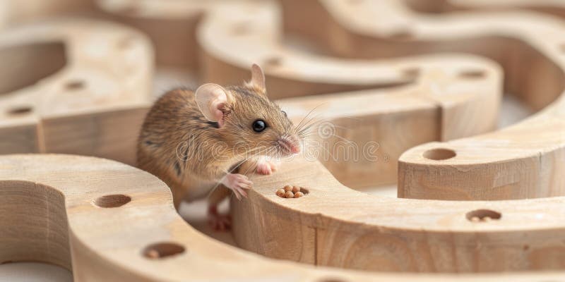 A Mouse in a Maze, Participating in a Behavioral Study Stock Image ...